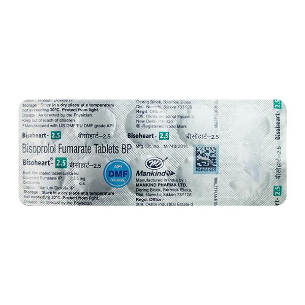 Buy Bisoheart 2.5mg Tablet 10'S Online at Upto 25% OFF | Netmeds
