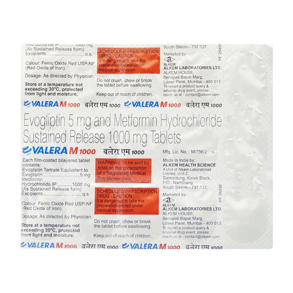 Buy VALERA M 1000 Tablet 15's Online at Upto 25% OFF | Netmeds