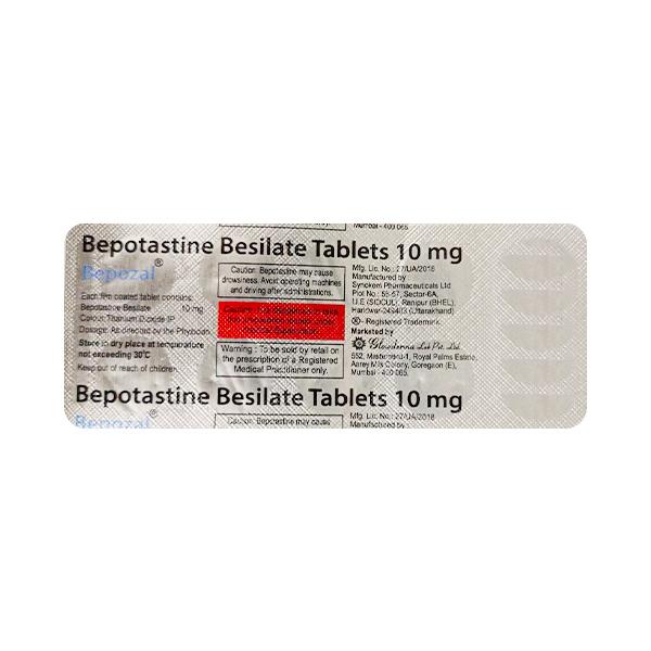 Bepozal Tablet 10's Price, Uses, Side effects, Substitutes | Netmeds