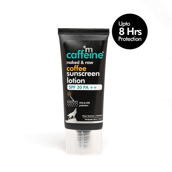 Buy mCaffeine SPF 30 PA++ Coffee Sunscreen Lotion - Water-Resistant Matte Gel Cream with No ...