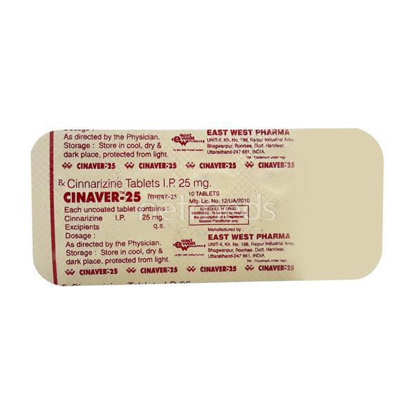 Buy Cinaver 25mg Tablet 10'S Online at Upto 25% OFF | Netmeds