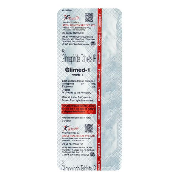 GLIMED 1mg Tablet 10's : Price, Uses, Side Effects | Netmeds