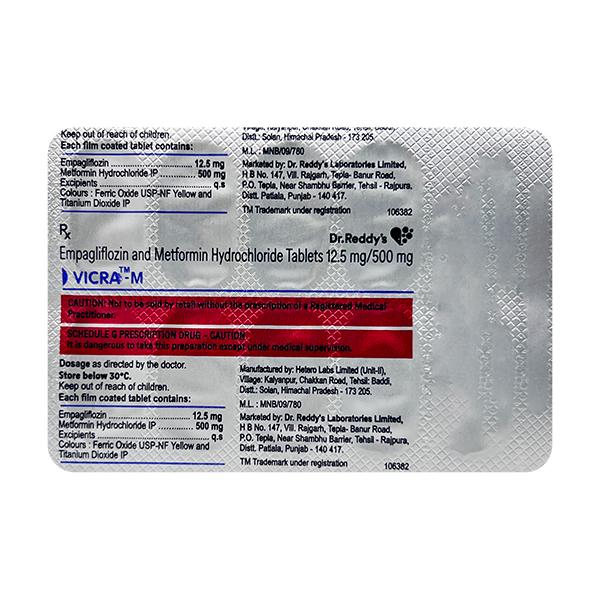 Vicra M Tablet 10's Price, Uses, Side effects | Netmeds