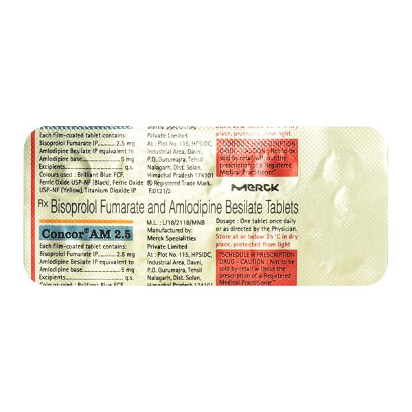 Concor AM 2.5mg Tablet 10'S : Price, Uses, Side Effects | Netmeds