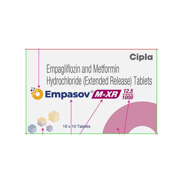 Buy EMPASOV M XR 12.5/1000 Tablet 10's Online | Netmeds