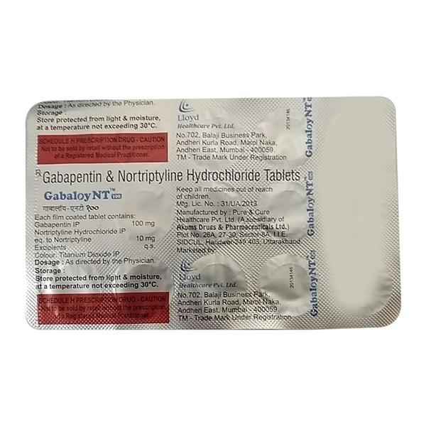 GABALOY NT 100 Tablet 15's Price, Uses, Side effects, Substitutes | Netmeds
