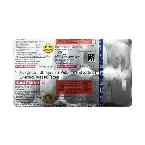 Buy GLIMESTAR DM 2 Tablet 10's Online | Netmeds