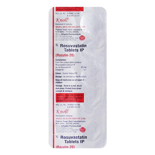 ROZUTIN 20 Tablet 10's Price, Uses, Side effects, Substitutes | Netmeds