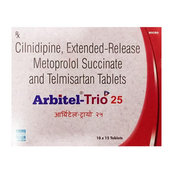 ARBITEL TRIO 25 Tablet 15's Price, Uses, Side effects, Substitutes ...