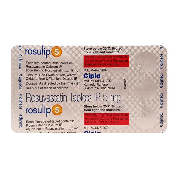 Rosulip 5mg Tablet 15'S : Uses, Side Effects, Price | Netmeds