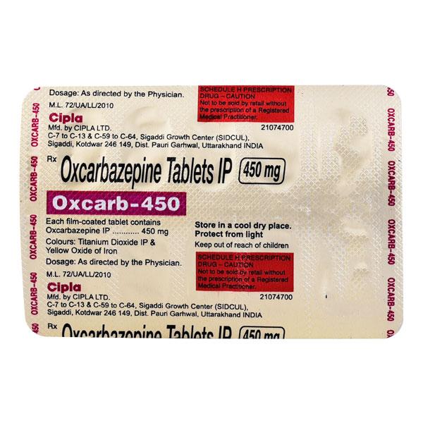 Oxcarb 450mg Tablet 10'S : Uses, Side Effects, Price | Netmeds