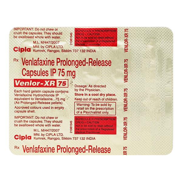 Venlor XR 75mg Capsule 10'S : Price, Uses, Side Effects | Netmeds