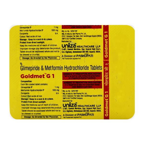 GOLDMET G 1 Tablet 10's : Price, Uses, Side Effects | Netmeds