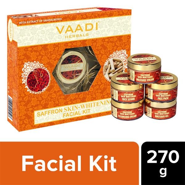 Buy Saffron Skin-Whitening Facial Kit With Sandalwood Extract 270 gm ...