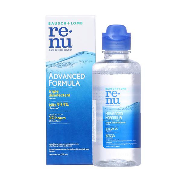 Renu Advanced Formula Multi-Purpose Contact Lens Solution 118 ml - Gentle Care for Contact ...