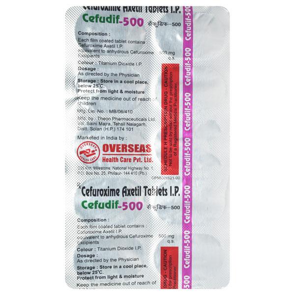CEFUDIF 500mg Tablet 10's : Price, Uses, Side Effects | Netmeds