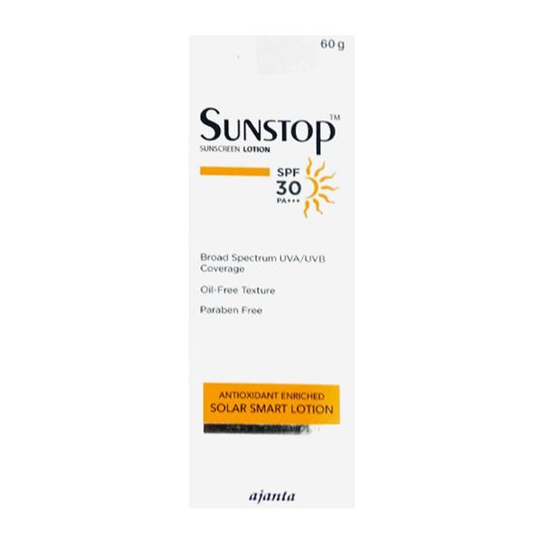 Buy SUNSTOP SPF 30 PA+++ UVA/UVB SUNSCREEN Lotion 60g Online | Netmeds