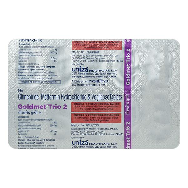 GOLDMET TRIO 1 Tablet 10's : Price, Uses, Side Effects | Netmeds