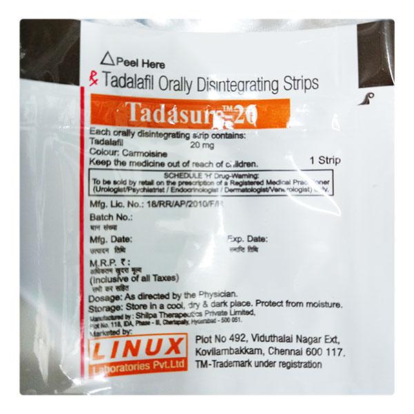 Buy Tadasure 20mg Strip 1'S Online at Upto 25% OFF | Netmeds