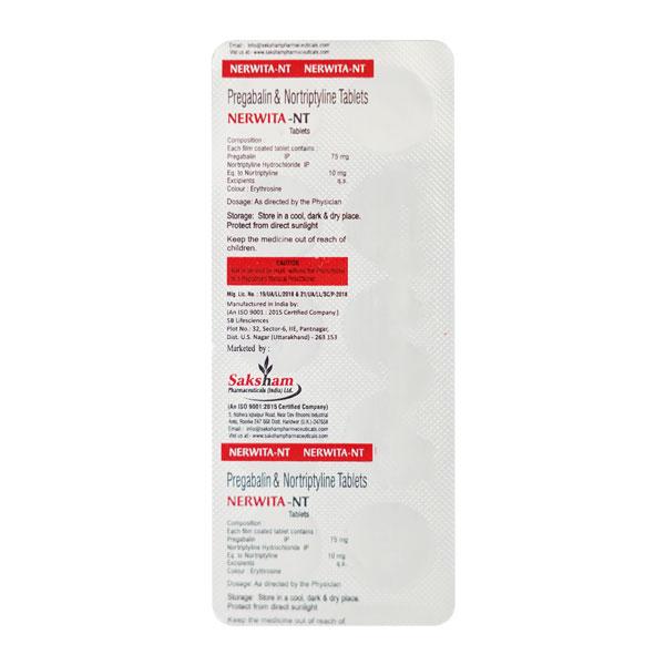 NERWITA NT Tablet 10's Price, Uses, Side effects, Substitutes | Netmeds