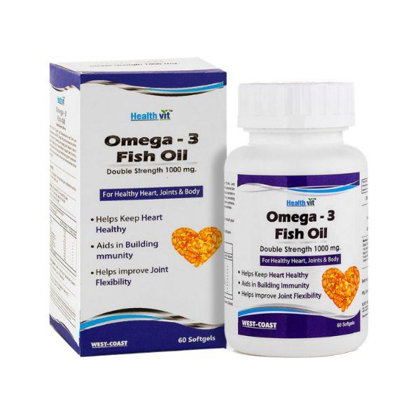 Buy Healthvit Omega-3 Fish Oil 1000mg Double Strength 160mg EPA 120mg ...