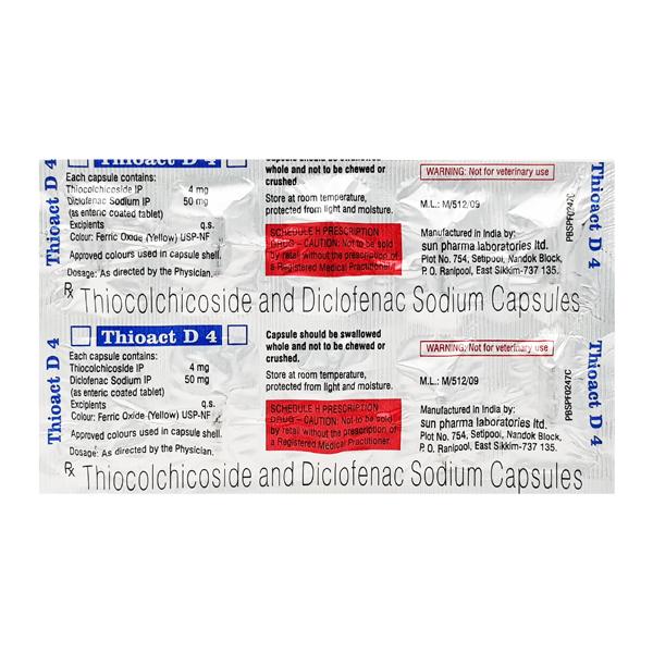 Thioact D 4mg Capsule 10'S Price, Uses, Side effects, Substitutes | Netmeds