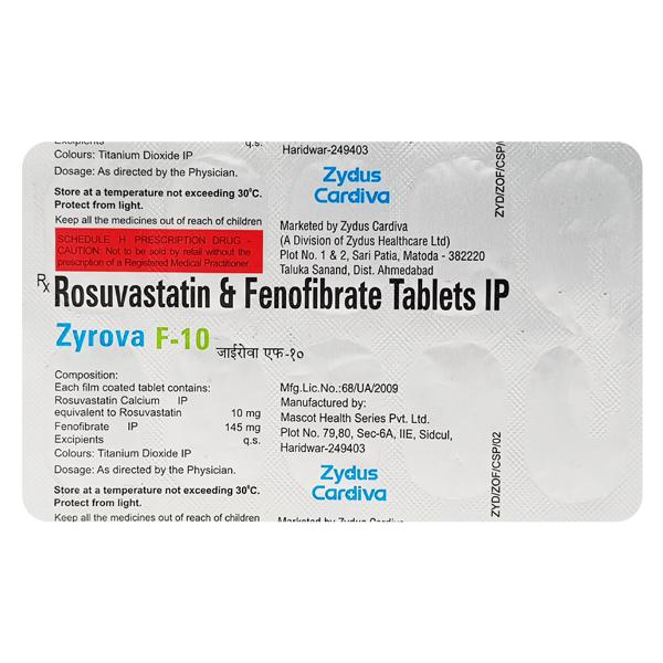 Buy Zyrova F10 Tablet 10'S Online at Upto 25% OFF | Netmeds