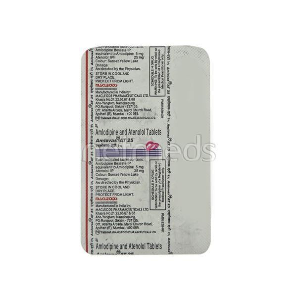 Amlovas AT 25mg Tablet 15'S : Price, Uses, Side Effects | Netmeds