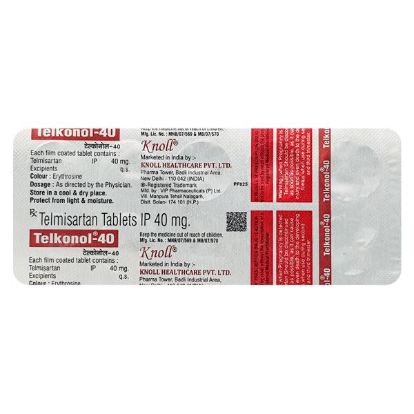 TELKONOL 40 Tablet 10's : Price, Uses, Side Effects | Netmeds