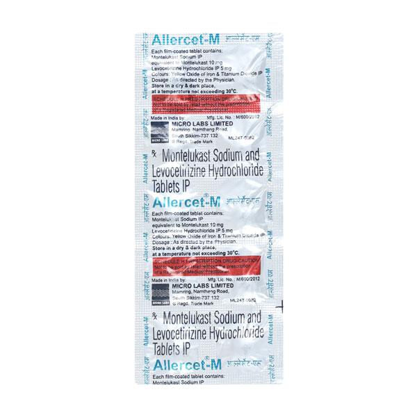 Allercet M Tablet 10'S Price, Uses, Side effects, Substitutes | Netmeds