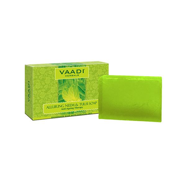 Buy Vaadi Herbals Alluring Neem- Tulsi Soap Oil 75 gmVaadi Herbals ...