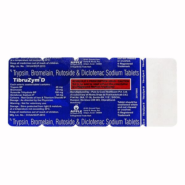 TIBRUZYM D Tablet 10's Price, Uses, Side effects, Substitutes | Netmeds