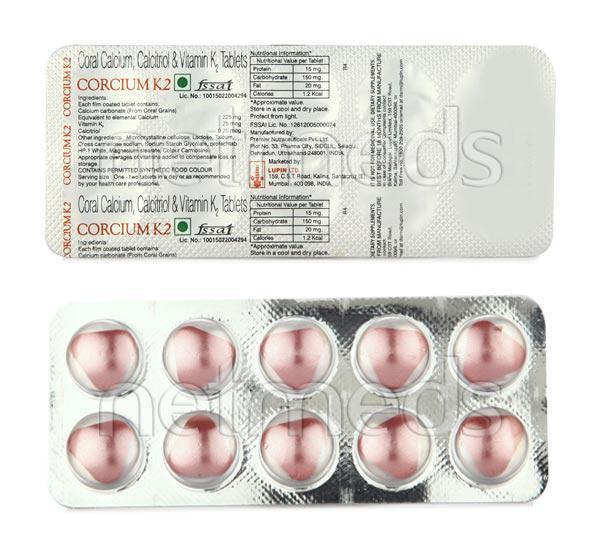 Corcium K2 Tablet 10'S : Price, Uses, Side Effects | Netmeds