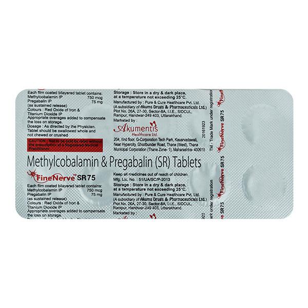 Buy FINE NERVE SR 75 Tablet 10's Online at Upto 25% OFF | Netmeds