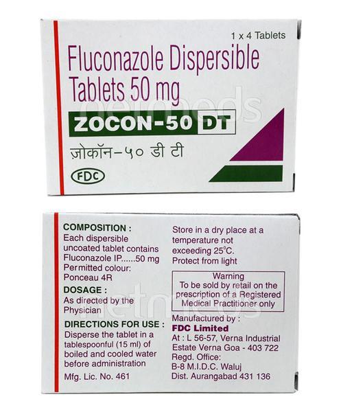 Zocon DT 50mg Tablet 4'S Price, Uses, Side effects, Substitutes | Netmeds