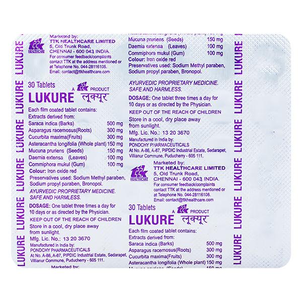Lukure Tablet 30'S Price, Uses, Side effects, Substitutes | Netmeds