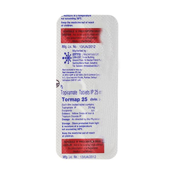 Buy Tormap 25mg Tablet 10'S Online at Upto 25% OFF | Netmeds