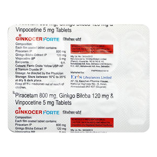 GINKOCER FORTE Tablet 10's Price, Uses, Side effects, Substitutes | Netmeds