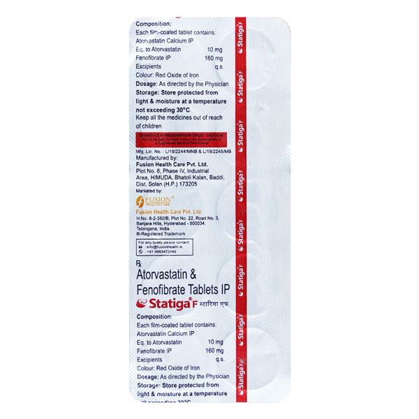 Buy STATIGA F Tablet 10's Online at Upto 25% OFF | Netmeds