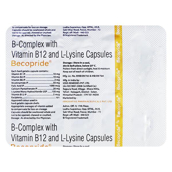 BECOPRIDE Capsule 10's Price, Uses, Side effects, Substitutes | Netmeds