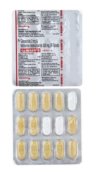 Glimser 2mg Tablet 15'S : Price, Uses, Side Effects | Netmeds