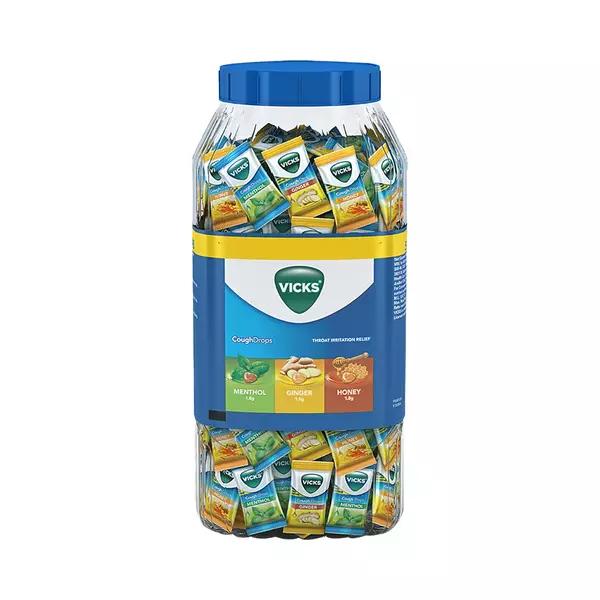 Vicks Cough Drops Double Power Candy - Menthol, Honey & Ginger (105 + 5 ...