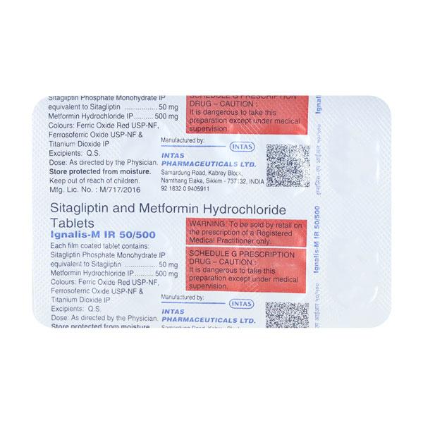 Buy IGNALIS M IR 50/500 Tablet 10's Online at Upto 25% OFF | Netmeds