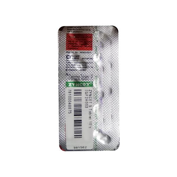 ZYNCET 5 Tablet 10's Price, Uses, Side effects, Substitutes | Netmeds