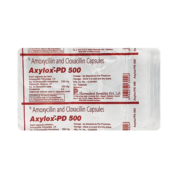 AXYLOX PD 500 Capsule 10's Price, Uses, Side effects, Substitutes | Netmeds