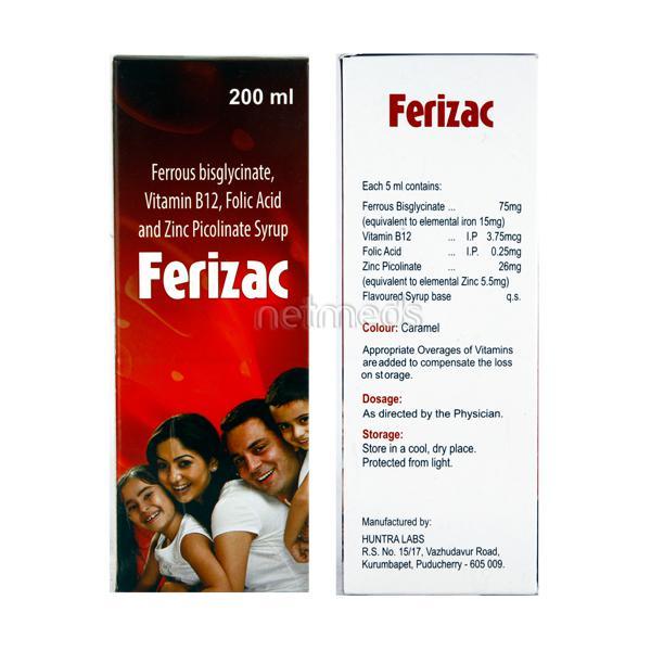 Buy Ferizac Syrup 200ml Online at Upto 25% OFF | Netmeds
