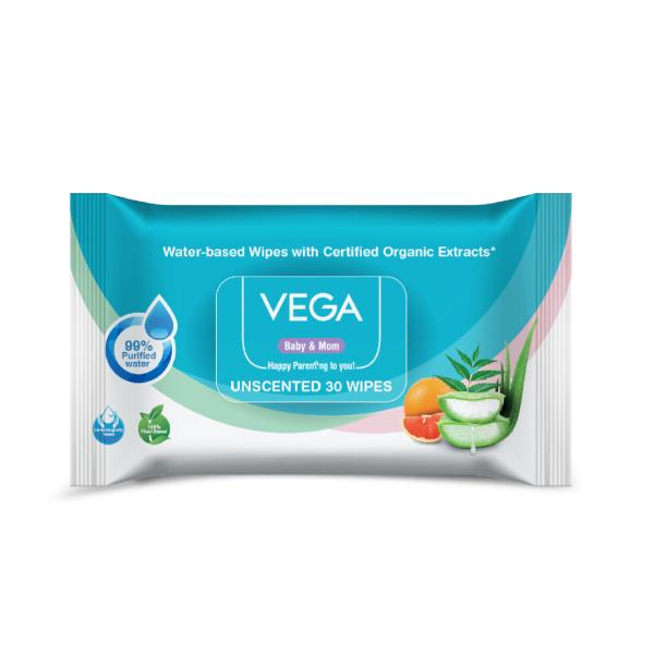 Vega Baby & Mom 99% Pure Water Wipes 30's 30 ml Online at Discounted ...