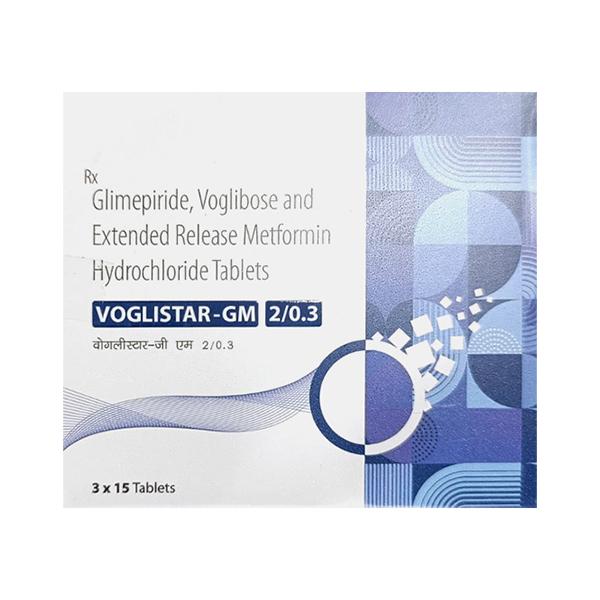 Buy VOGLISTAR GM 2/0.3 Tablet 15's Online at Upto 25% OFF | Netmeds
