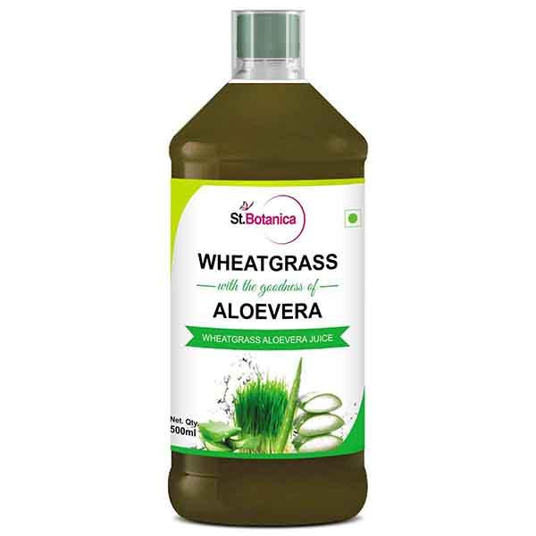 Buy St.Botanica Wheatgrass Juice with Aloevera 500 ml online at best ...