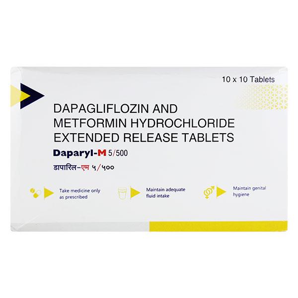 DAPARYL M 5/500 Tablet 10's : Price, Uses, Side Effects | Netmeds